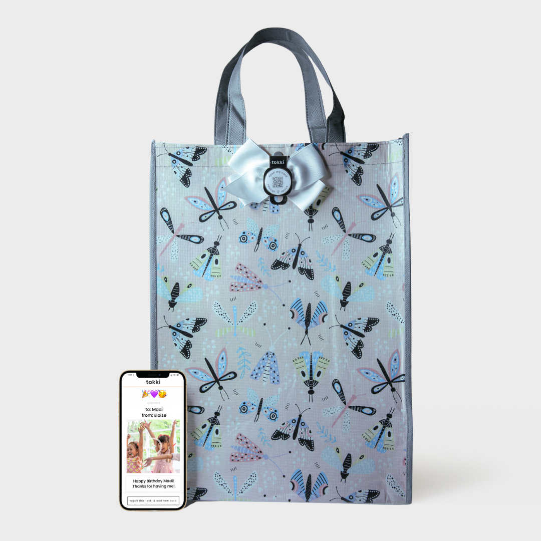 Flutter | Large | Reusable Gift Bag + QR Greeting Card – Tokki